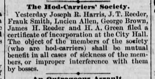 the Reeders | hod-carriers – stories of Then